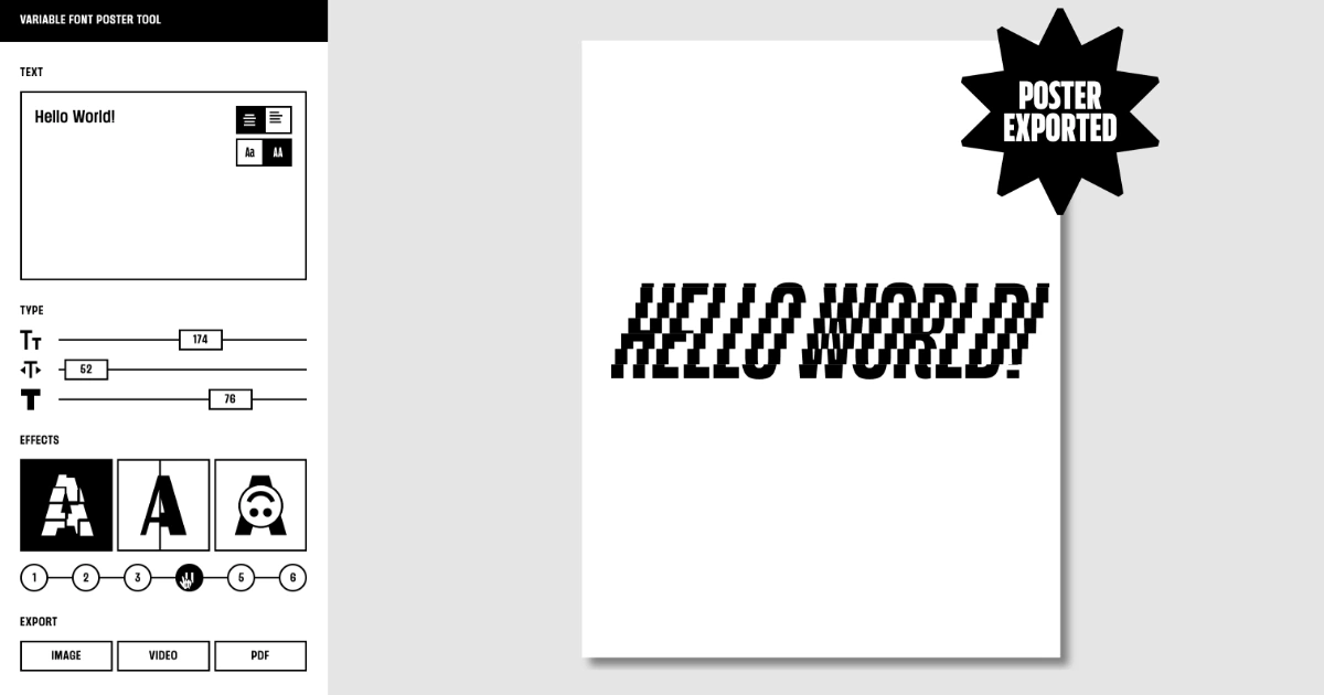 RRR – Variable Font Poster Tool